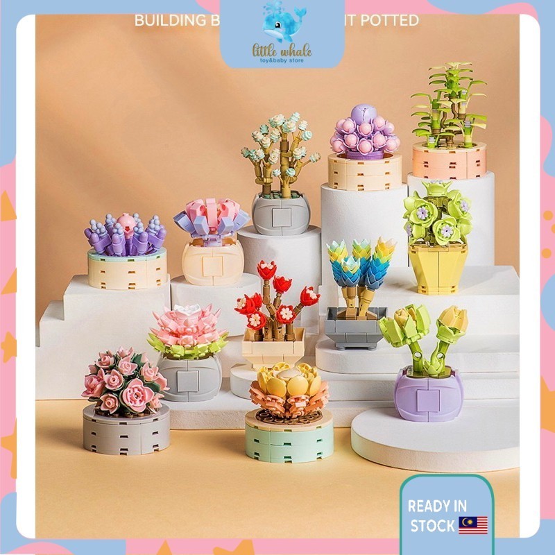 🐳Little Bonsai Building Blocks Succulent Potted Plants Bricks Toys Gift ...