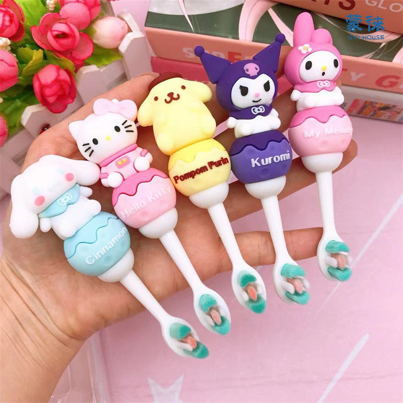 Sanrio Hello Kitty Cinnamoroll Kuromi Child Toothbrush Cartoon Silica ...