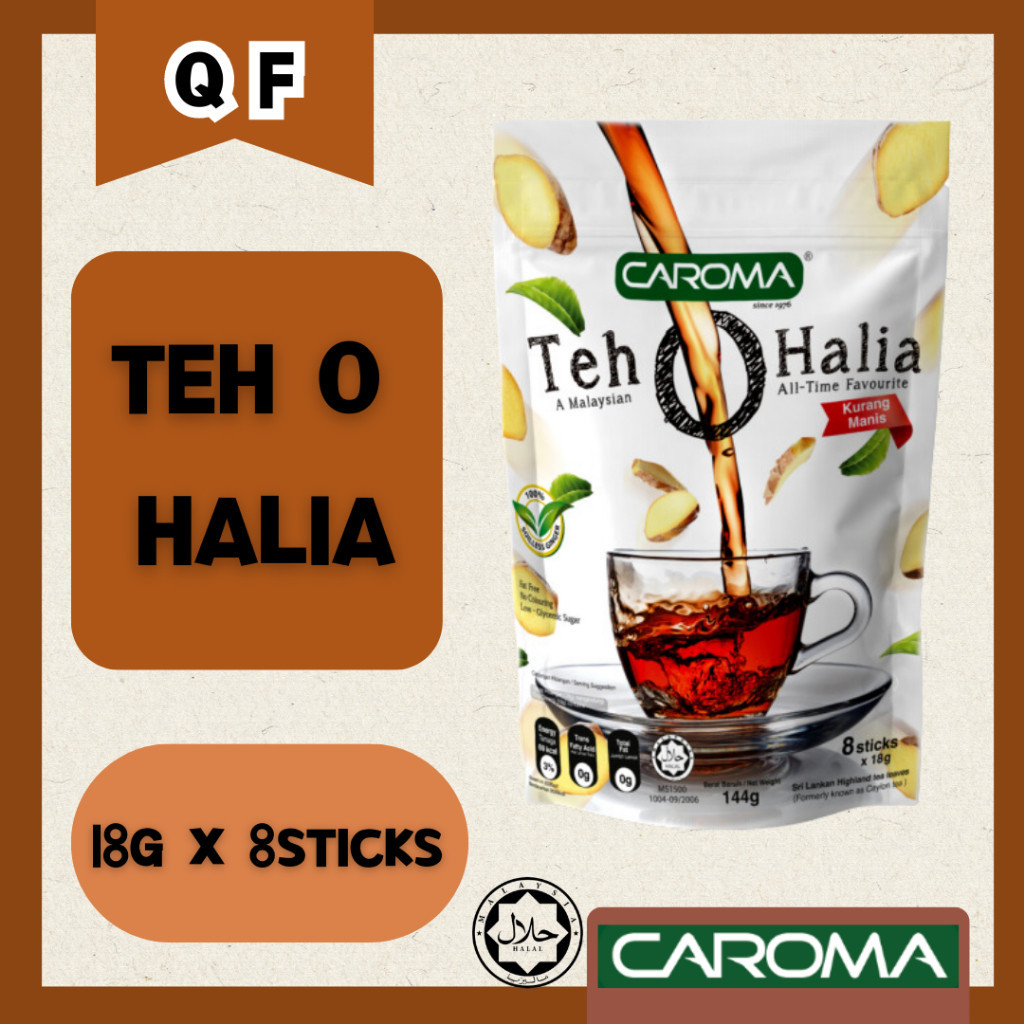 Caroma Teh O Halia (HALAL) Instant Teh O Less Suger 18g X 8 sticks ...