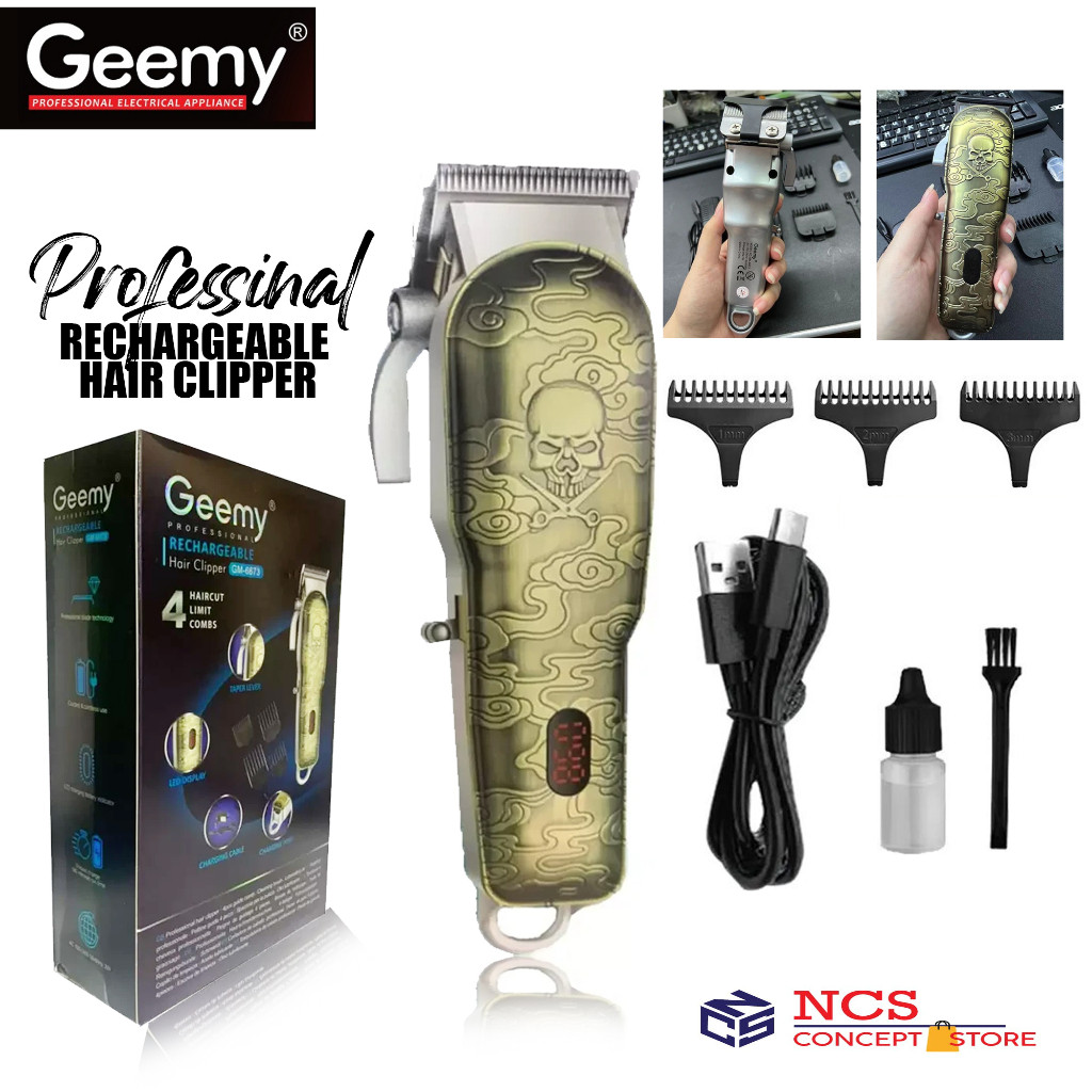 Geemy GM-6673 PROFESSIONAL RECHARGEABLE Hair Clipper MESIN RAMBUT ...