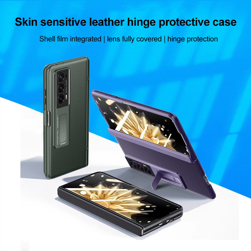 Phone Case For Honor Magic V2 5G Luxury Skin Friendly Matte Leather ...