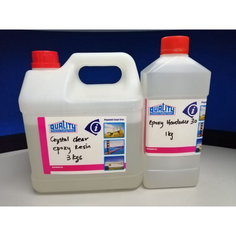 Zeegen Crystal Clear Epoxy Resin( 3:1)(3kgs+1kg)( bubbles free ...