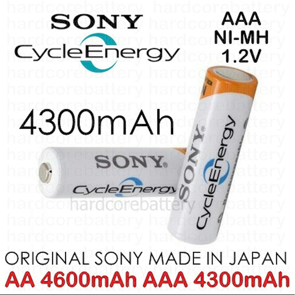 Authentic SONY AAA 1.2V 1.5V Ni-Mh 4300mAh Cycle Energy Rechargeable ...