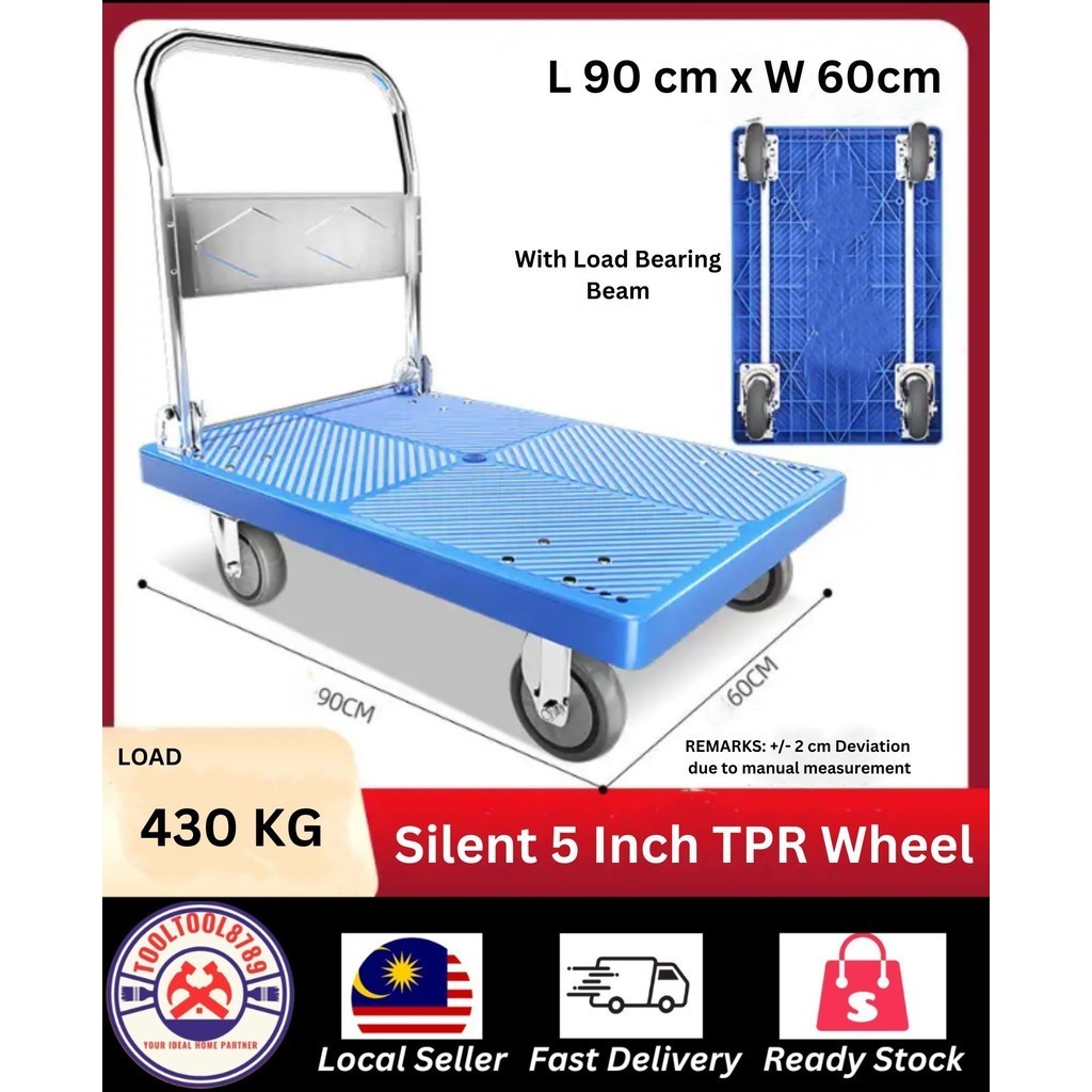 Trolley 90x60cm (maximum load 430KG) Add on metal at bottom | Shopee ...