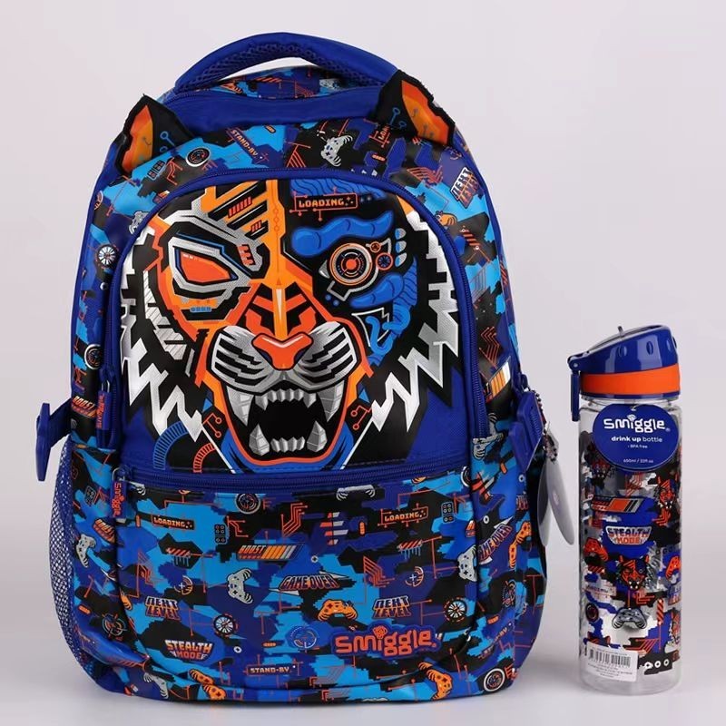 Australia smiggle Reduce Burden Dark Blue Mechanical Tiger School Bag ...