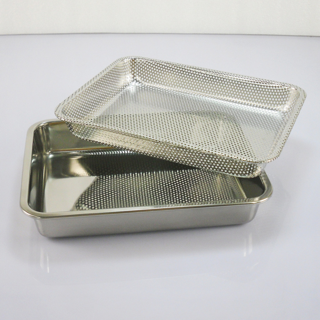 Frying Pan Stainless Steel Dense Hole Drain Pan Oil Filter Pan Square ...