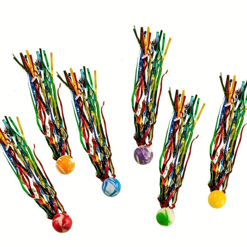 Bouncy Super Balls with Colorful Streamers Birthday Party Favors Goodie ...