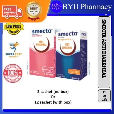 SMECTA ANTI-DIARRHEALS ORANGE VANILLA /STRAWBERRY POWDER 3G SACHET ...