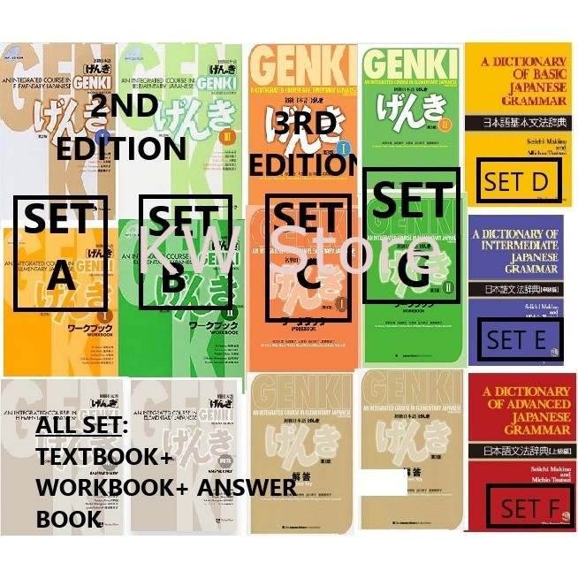 [GENKI] 15-IN-1 Genki 2nd & 3rd Vol.1 & Vol.2 (include Audio & English ...