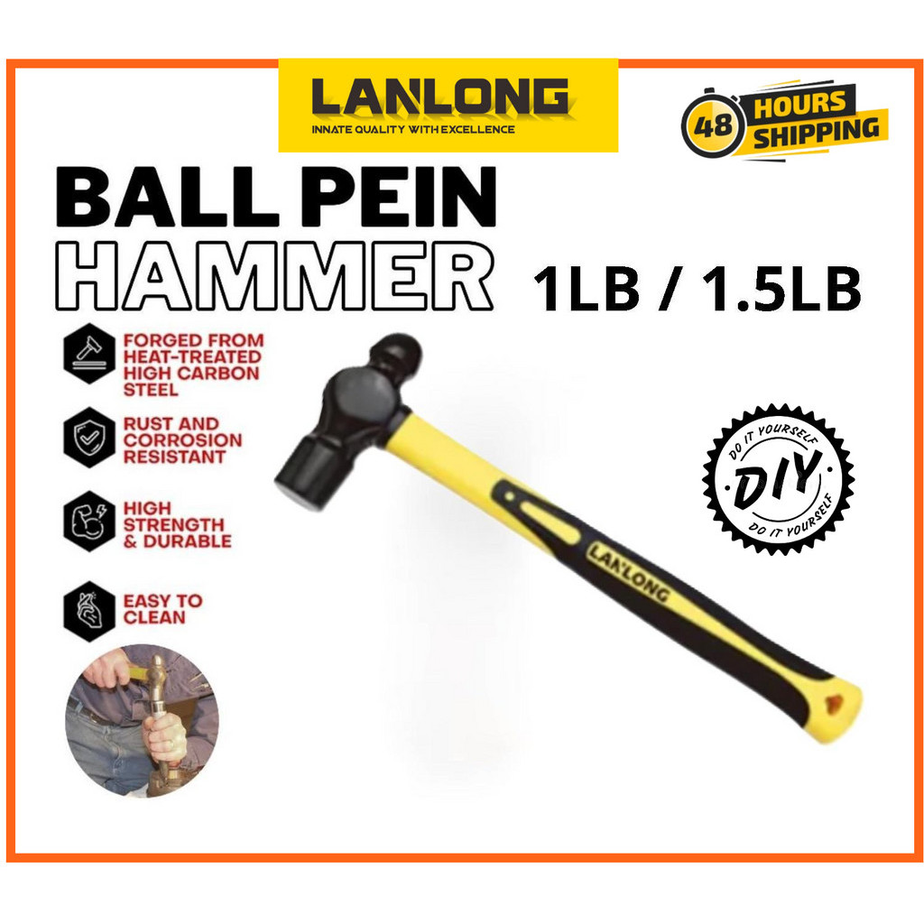 LANLONG Ball Pein Hammer Drop Forged Fiberglass Handle / tukul besi ...