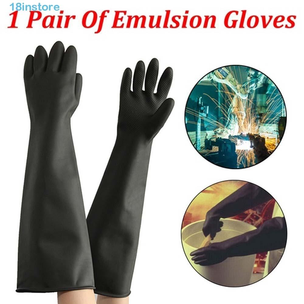 INSTORE Latex Gauntlets Anti-Static Thicken Emulsion Anti Chemical No ...