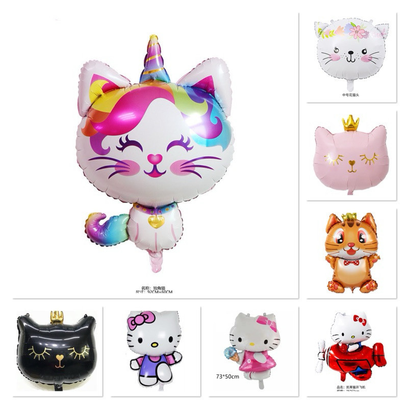 Cat Decoration Bubbles, HELLO KITTY Cats, Birthday Decorations | Shopee ...