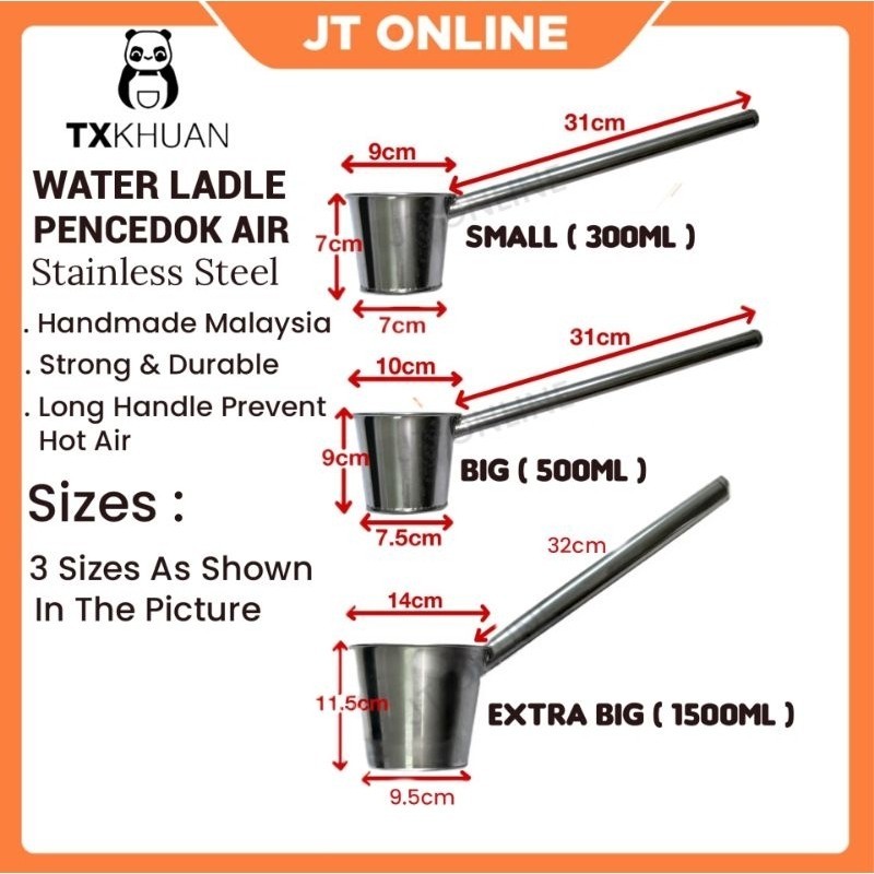Stainless Steel Water Ladle/Water Dipper/Sendok Senduk Pencedok/Gayung ...
