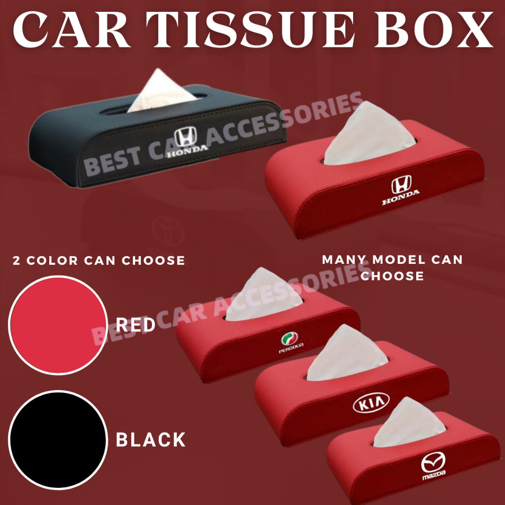 Car Leather Car Logo Tissue Box Holder Proton Perodua Toyota Honda Kia ...