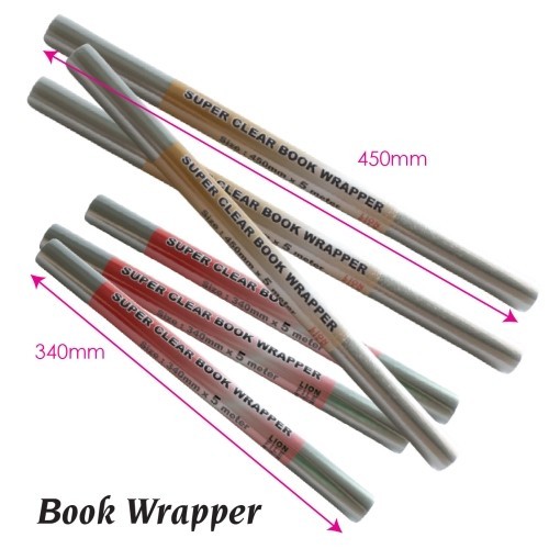 PVC Book Wrapper 340mm 450mm | 5meter 10meter | Pembalut Buku / Book ...