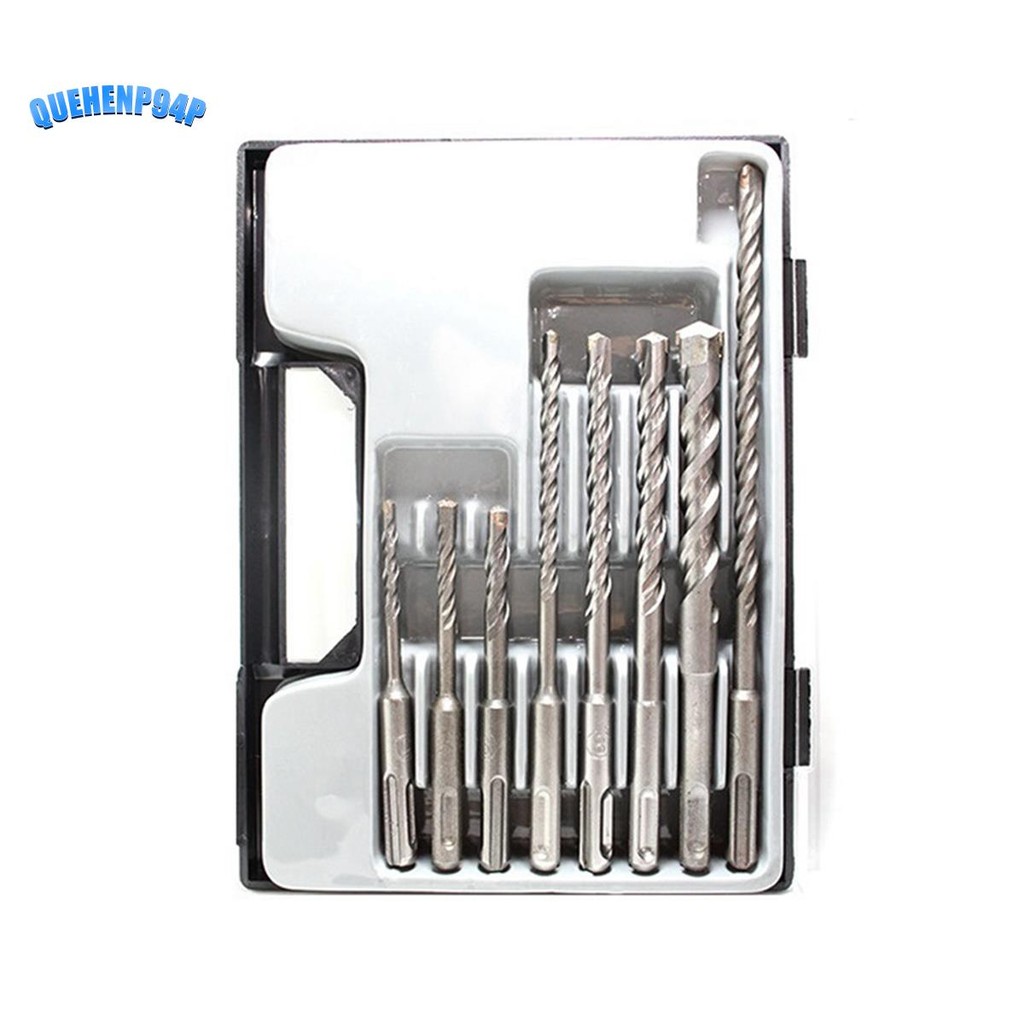 8-Piece Set of Masonry Drill Bit Impact Drill Bit Combination Two Pits ...