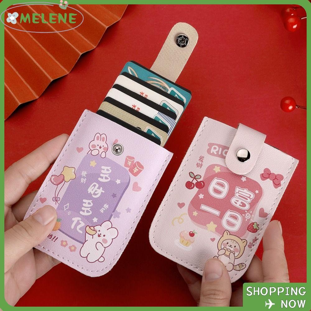 MELENE Mini Card Wallet, 5 Card Pockets RFID Blocking ID Card Holder ...