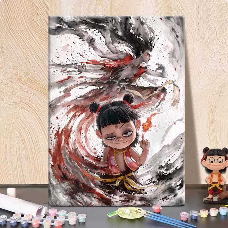 [oklife] Nezha's Demon Boy Haunted Sea diy Digital Oil Painting 2025 ...