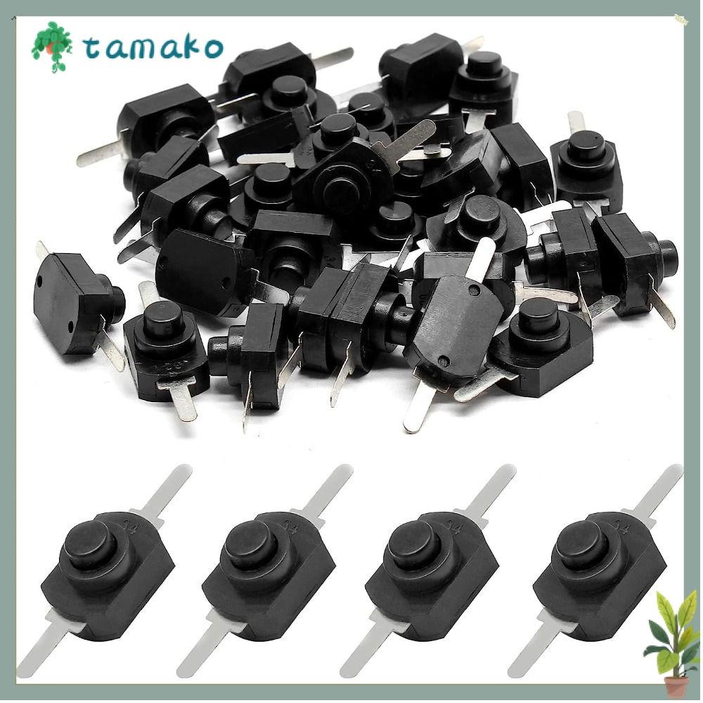TAMAKO 50pcs Self-Lock Micro, DC 30V 1A Black Latching Mini ON/ Switch ...