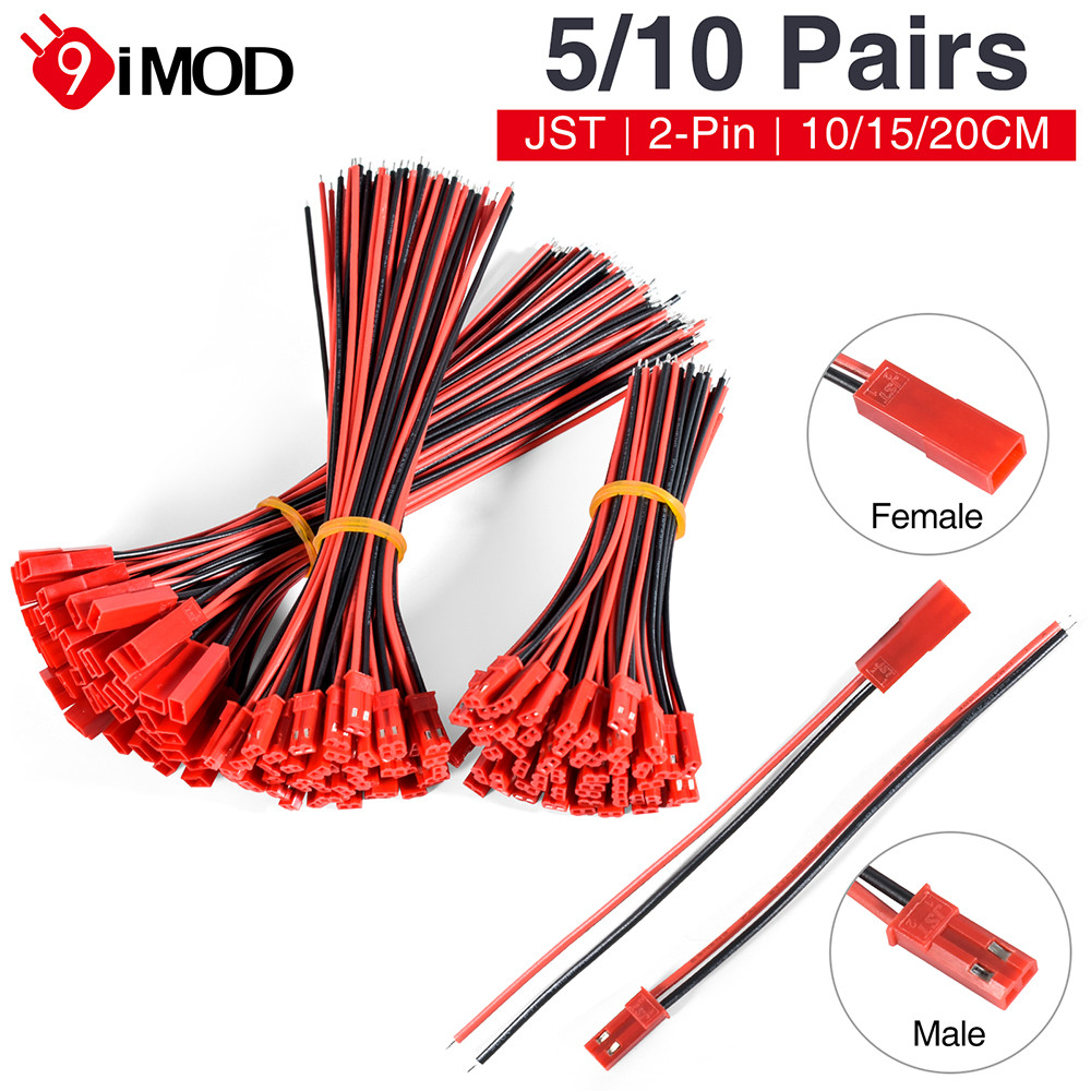 5/10 pairs JST Plug Connector Male and Female Wire Connector 10/15/20 ...