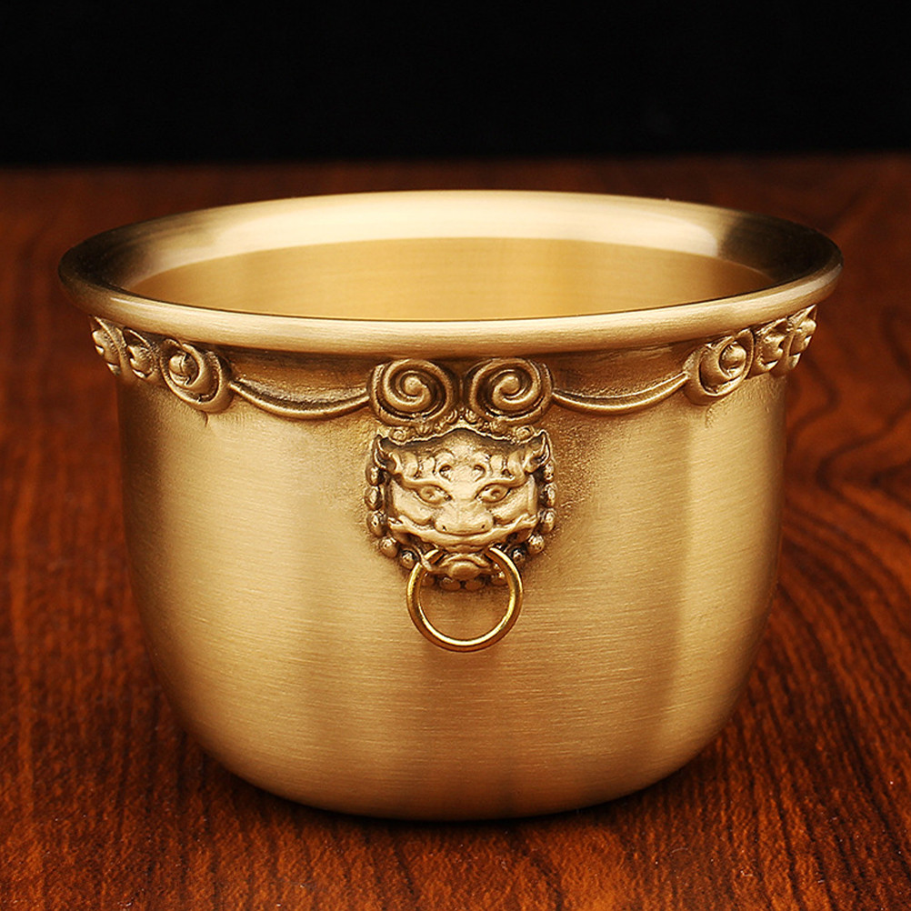 Brass Chinese Treasure Basin With Lion Head Feng Shui Decor Meditation ...