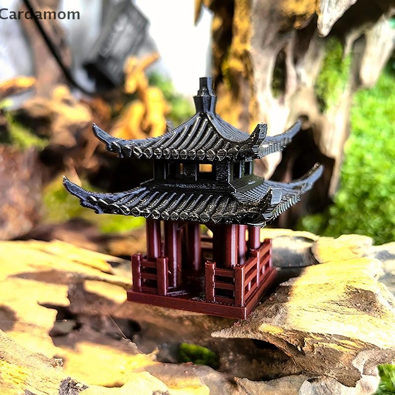 {CARDA} Mini Pagoda Statue Fairy Garden Decor Pavilion Hexagon Asian ...