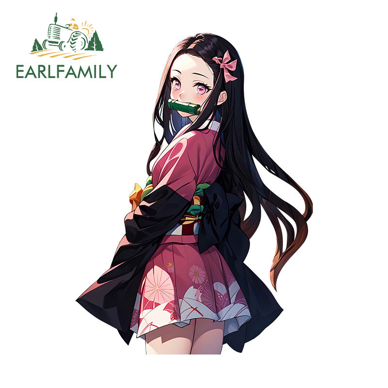 EARLFAMILY 13cm Kamado Nezuko Demon Slayer Car Sticker Motorcycle ...
