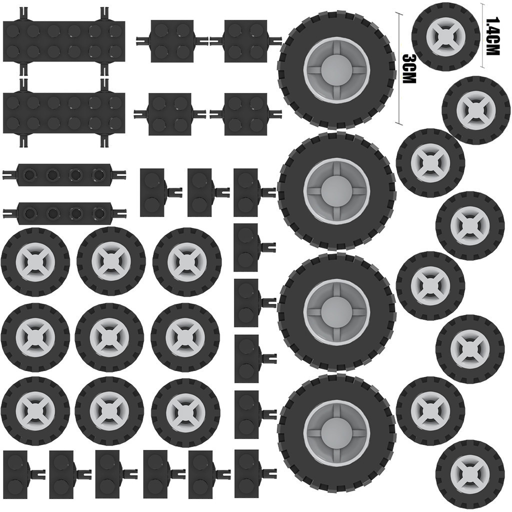 Wheel Car Tire Vehicle Building Block MOC Toy Kid Collection Souvenir ...