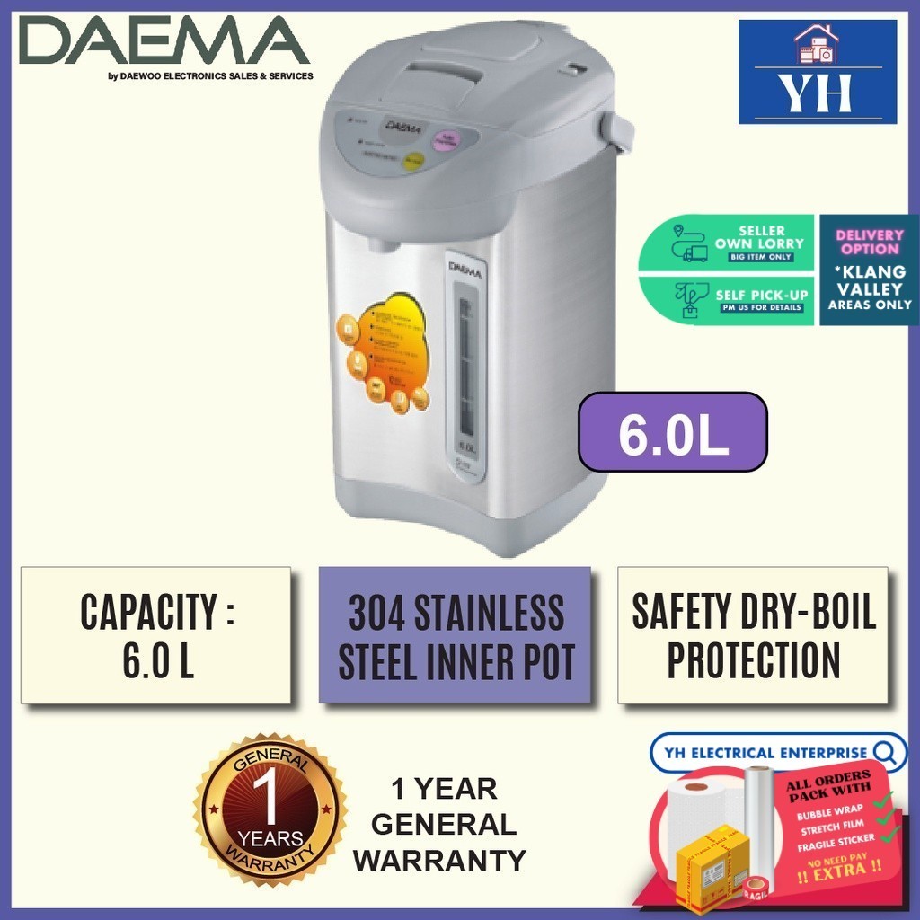Daema 6.0L 304 Stainless Steel Inner Pot Thermo Pot - DWP-66 | Shopee ...