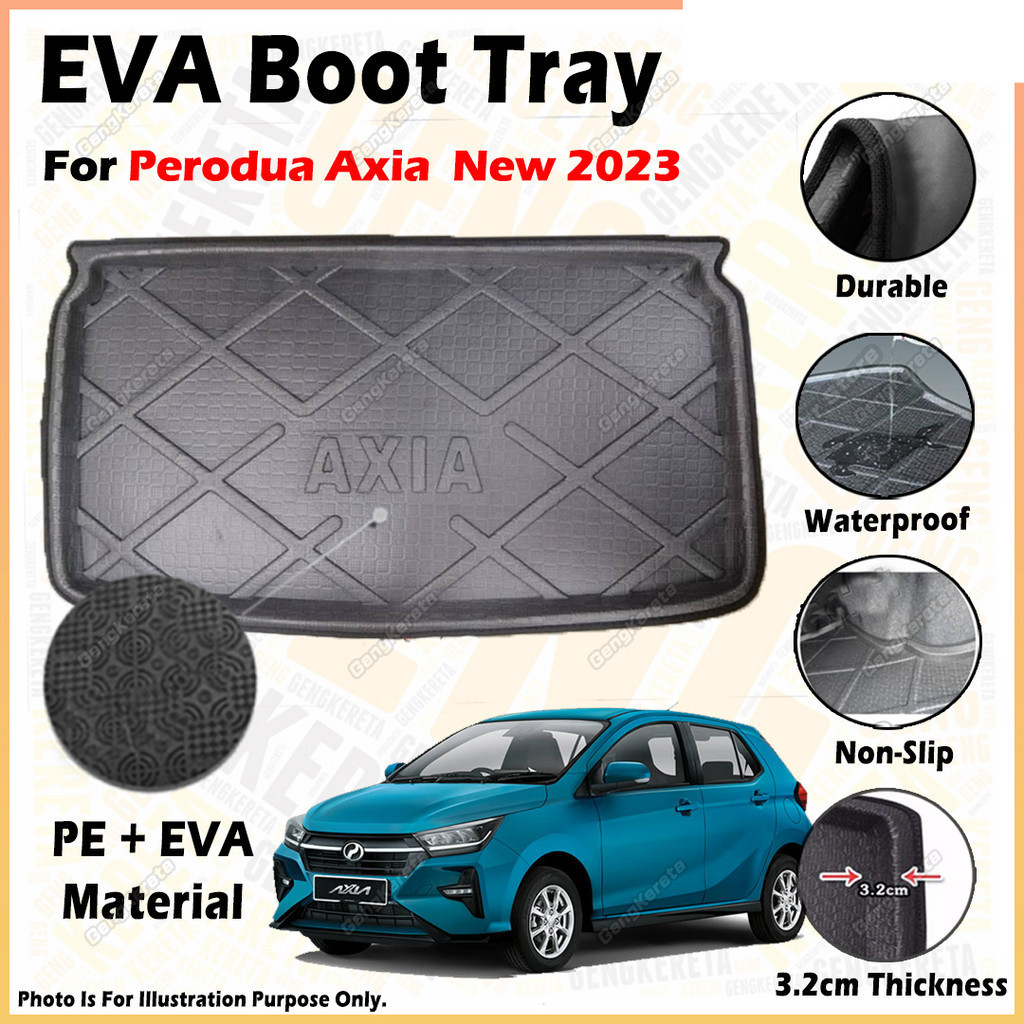 JYK For Perodua Axia New 2023 EVA Copolymer Car Boot Tray Luggage Cargo ...