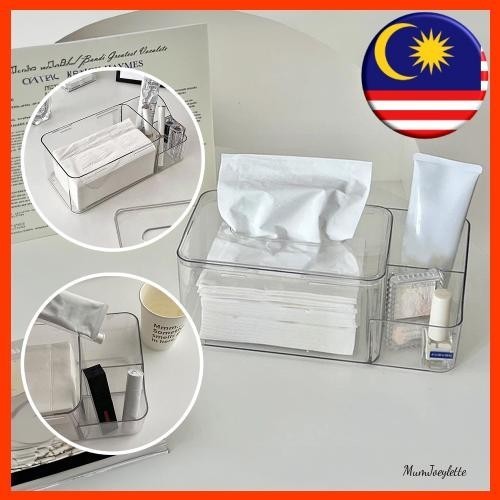SALE 2 Compartments Acrylic Transparent Tissue Box Remote Control Home ...