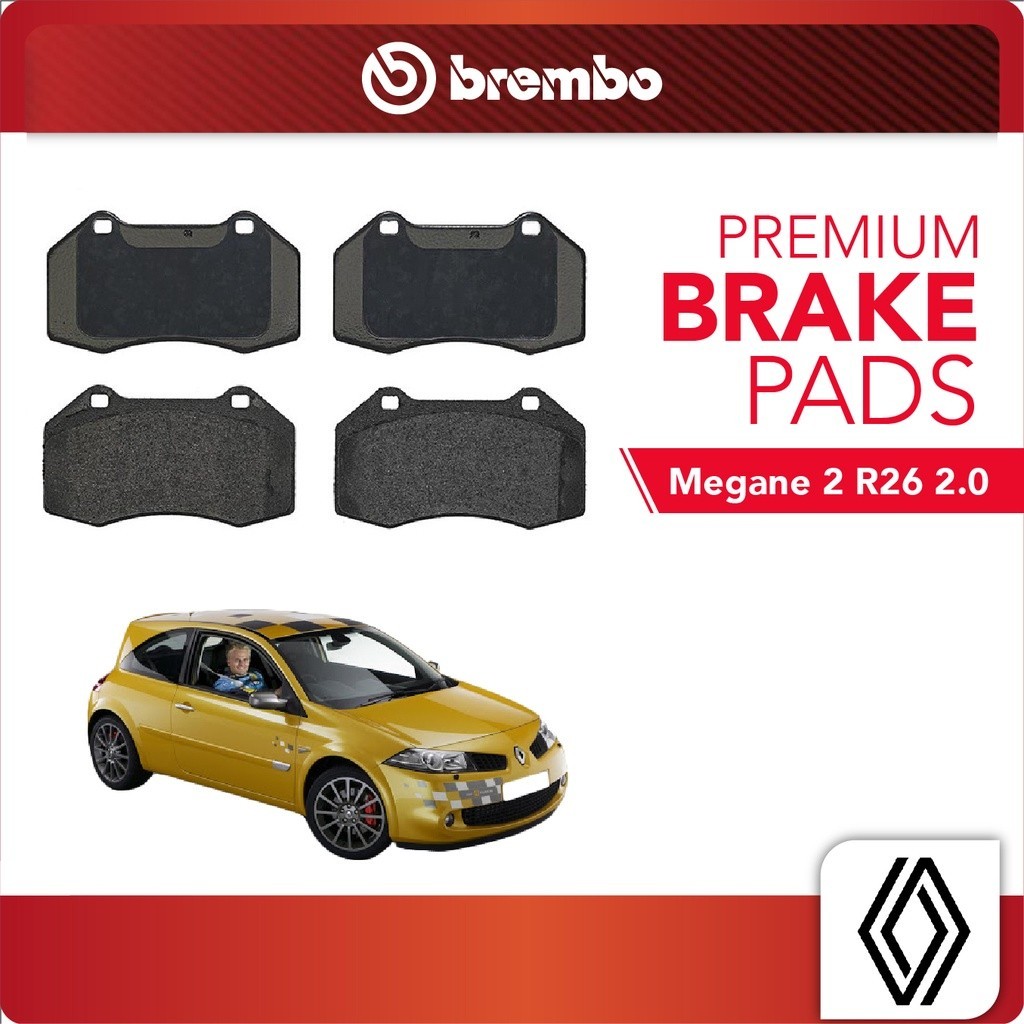 BREMBO Front Brake Pads (1 set) For Renault Megane 2 R26 2.0'08 ...