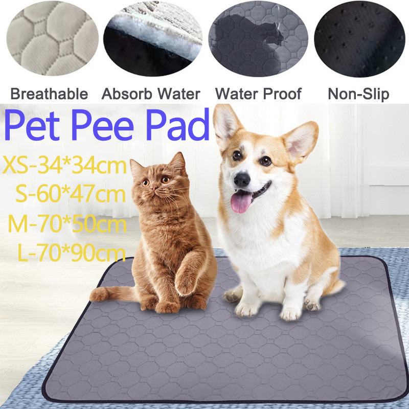 Pet Pee Pad Dog Cat Absorbent Urine Pad Reusable Washable Non-slip ...