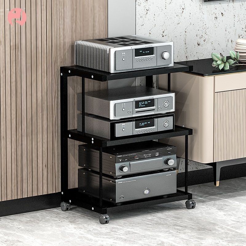 HiFi rack with wheels power amplifier adjustable equipment mobile audio ...