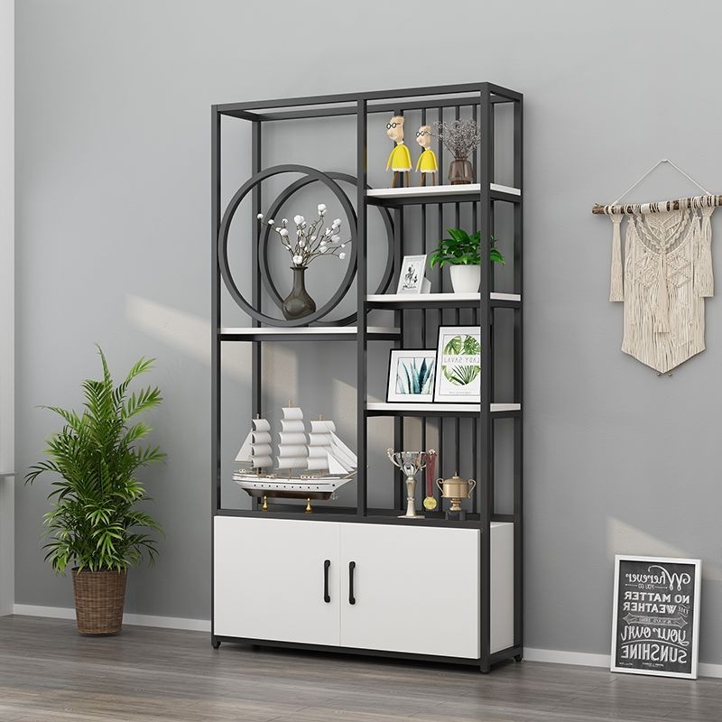 Iron Hollow Partition New Shelf Hallway Screen Bookshelf Office Curio ...