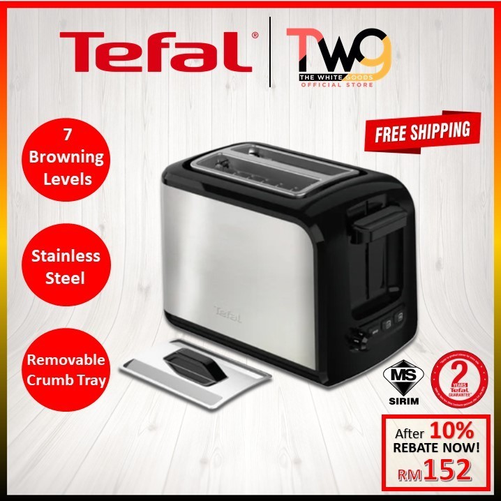 [FREE SHIPPING] Tefal Toaster TT410D65 2 Slices Stainless Steel Express ...