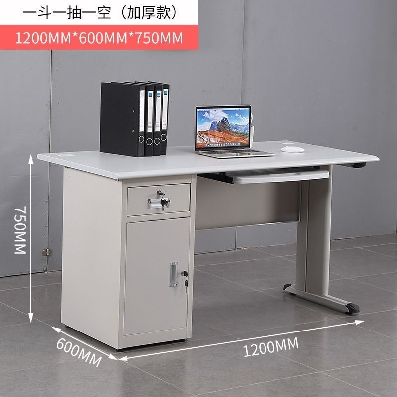 Steel Desk Tin Computer Desk Desk Workbench with Lock with Drawer Staff ...