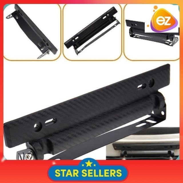 Car Adjustable Number Plate Holder Glossy 3D Carbon Fiber Adjustable ...