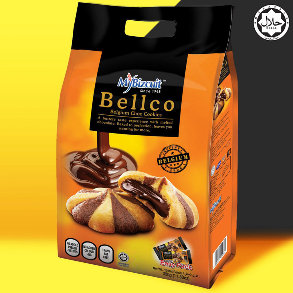 SKM My Bizcuit Bellco Belgium Choco Cookies My Bizcuit 320g (Halal) MYB ...
