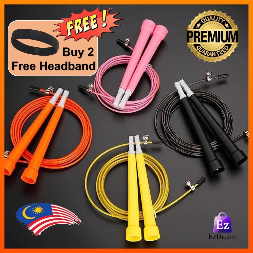 "HOT" Cable Steel Jump Skipping Jumping Speed Fitness Rope Cross Fit ...