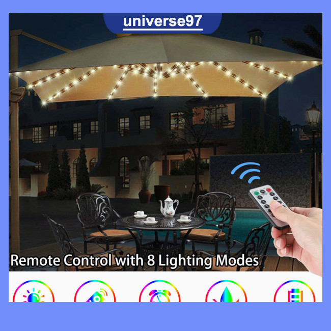 PING Outdoor Garden Umbrellas 104led Light Waterproof Color-changing ...