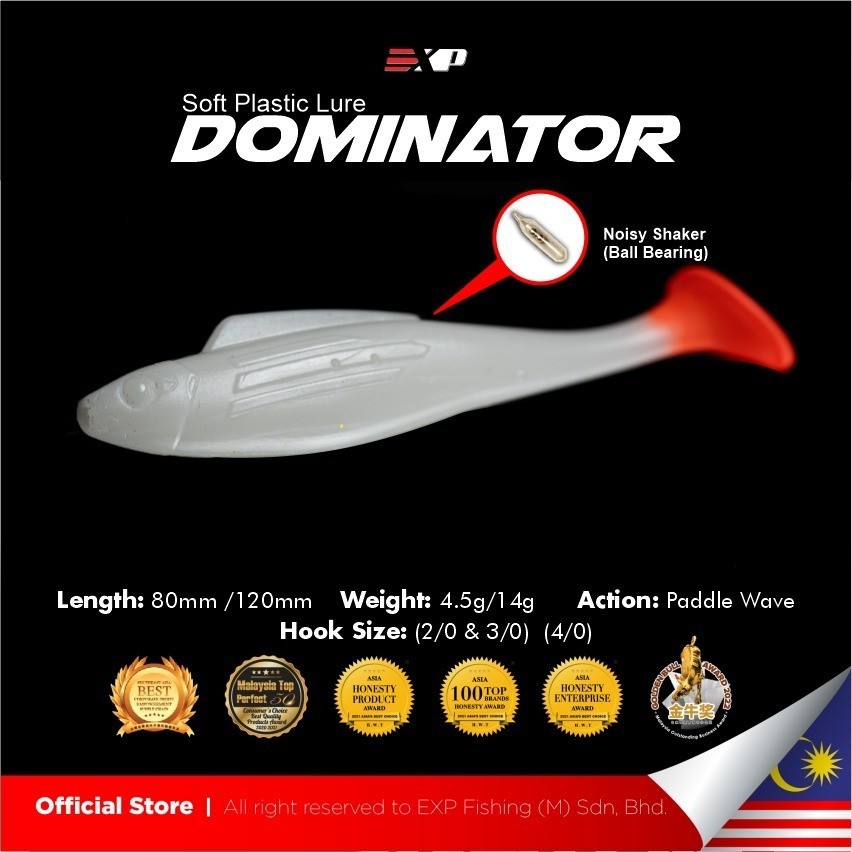 EXP DOMINATOR SOFT PLATIC UNDERWATER ACTION PADDLE WAVE SP LURE SET 4 ...