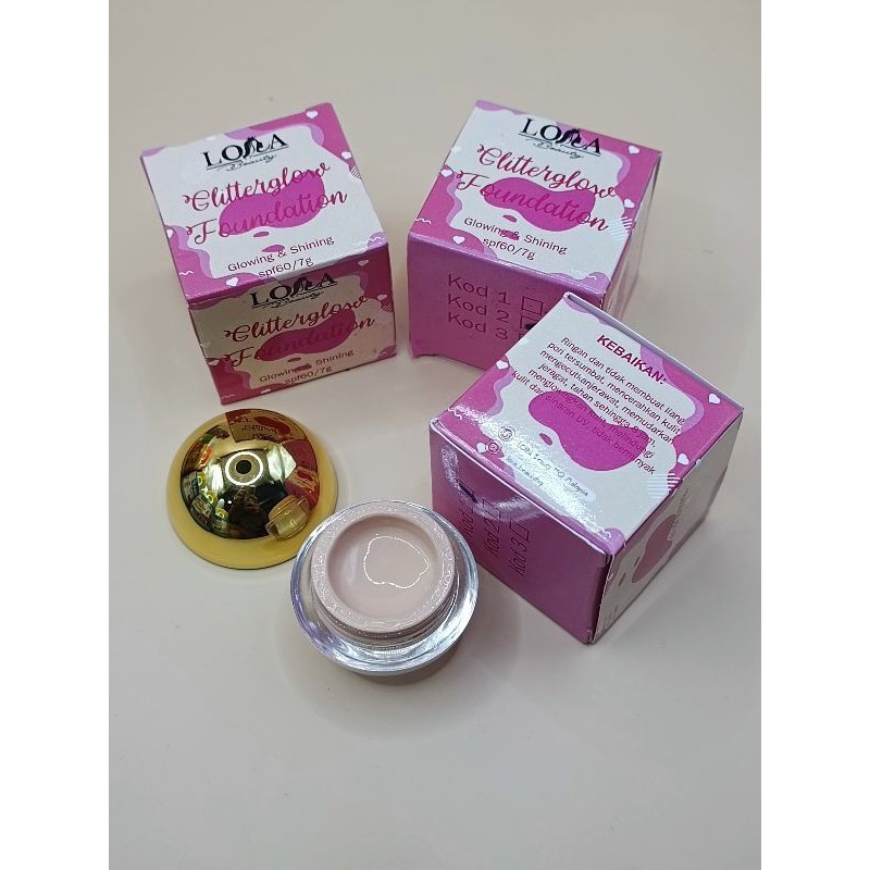 LORA BEAUTY FOUNDATION ( GLOW GLITTER FOUNDATION) spf 60 7g | Shopee ...