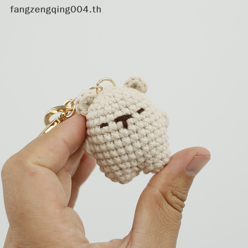 F4TH Cute Small Bear Couple Keychains Unique Knitg Cartoon Bear Doll ...