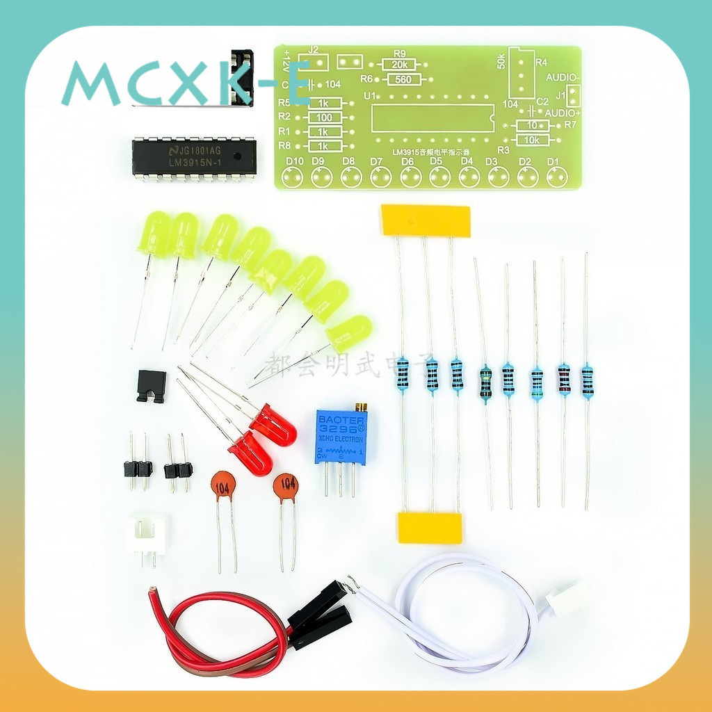 10 LED Audio Level Indicator LM3915 DIY Kit Electronic Sound Audio ...