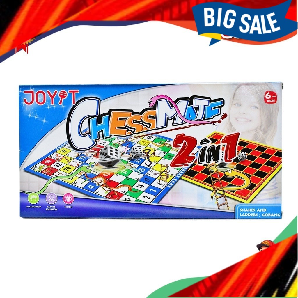 (2-In-1) Dam Haji Dam Ular, Games Checkers/ Snakes & Ladder Board Games ...