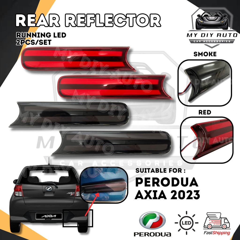 PERODUA AXIA 22-24 Facelift LED Rear Bumper Reflector LED Light Rear ...