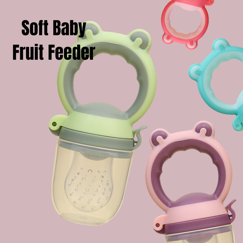 RH Newborn Silicone Fruit Feeder Pacifier Teether Easy Handle Grip Anti ...