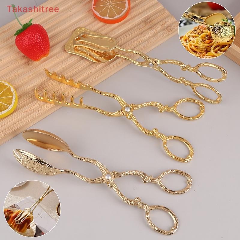 (Takashitree) Vintage Style Fruit Salad Cake Clip Buffet Food Tong Gold ...
