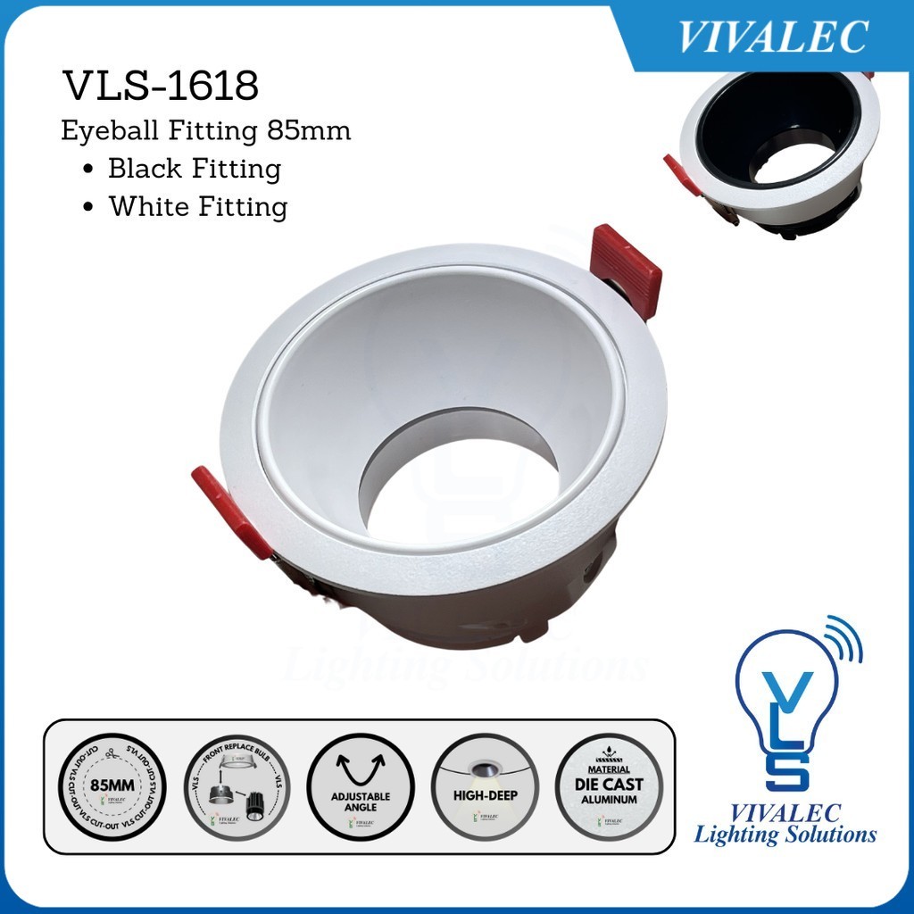 [ VLS ] Eyeball Fitting VLS-1618 High Deep 85mm Ceiling Spotlight | Shopee Malaysia